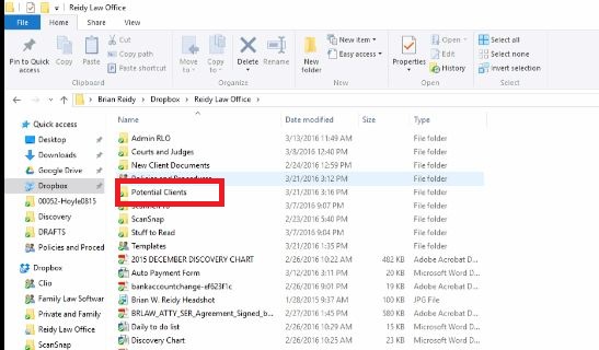 Client Intake Sheet to Client Folder in Clio Dropbox | Process Street