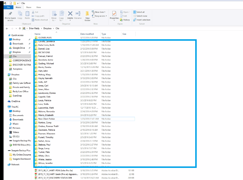 New Client Folder within Dropbox Clio Folder | Process Street