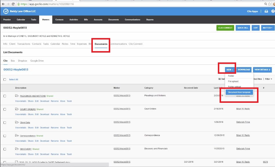 Creating Documents using Clio Templates | Process Street