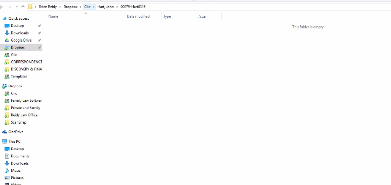 New Client Folder within Dropbox Clio Folder | Process Street