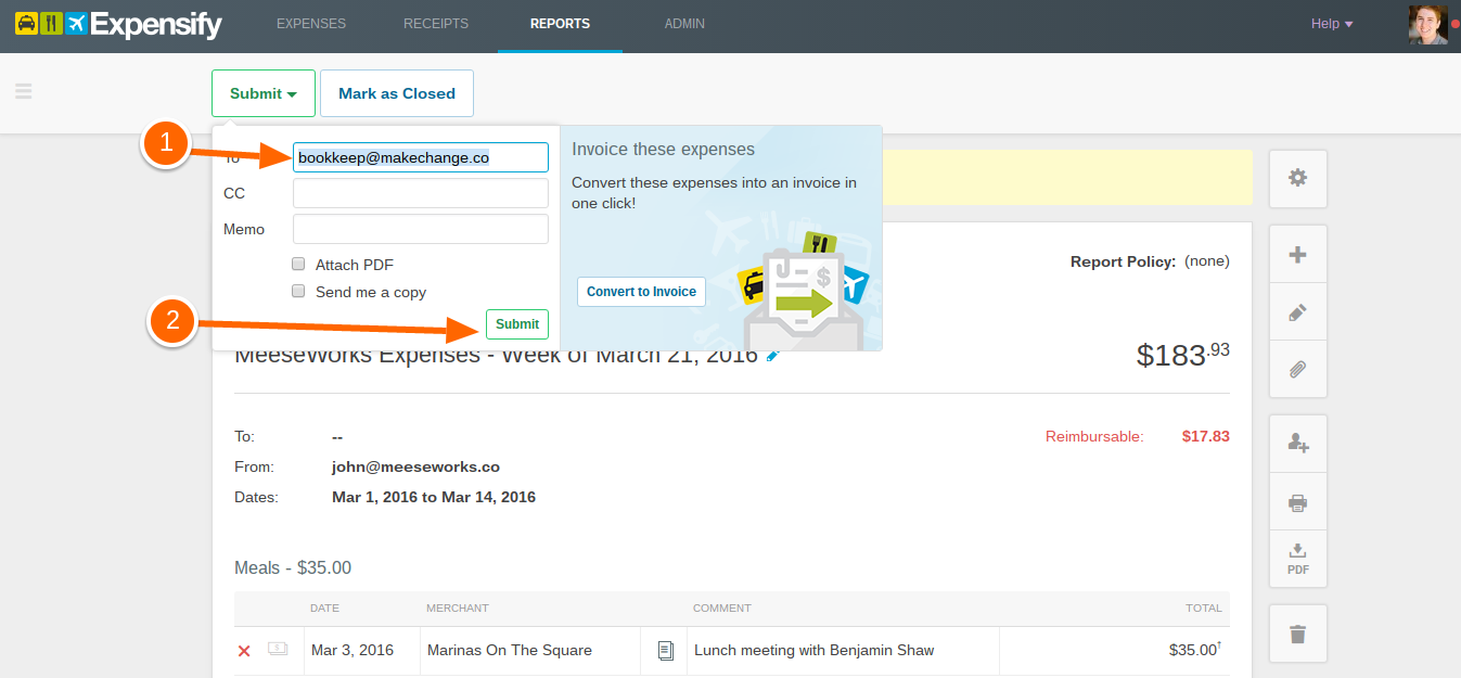 Submitting expense reports from Expensify | Process Street
