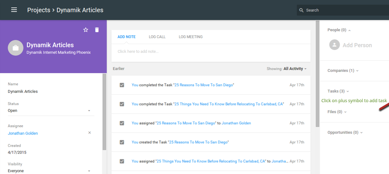 Prosperworks Add Tasks | Process Street